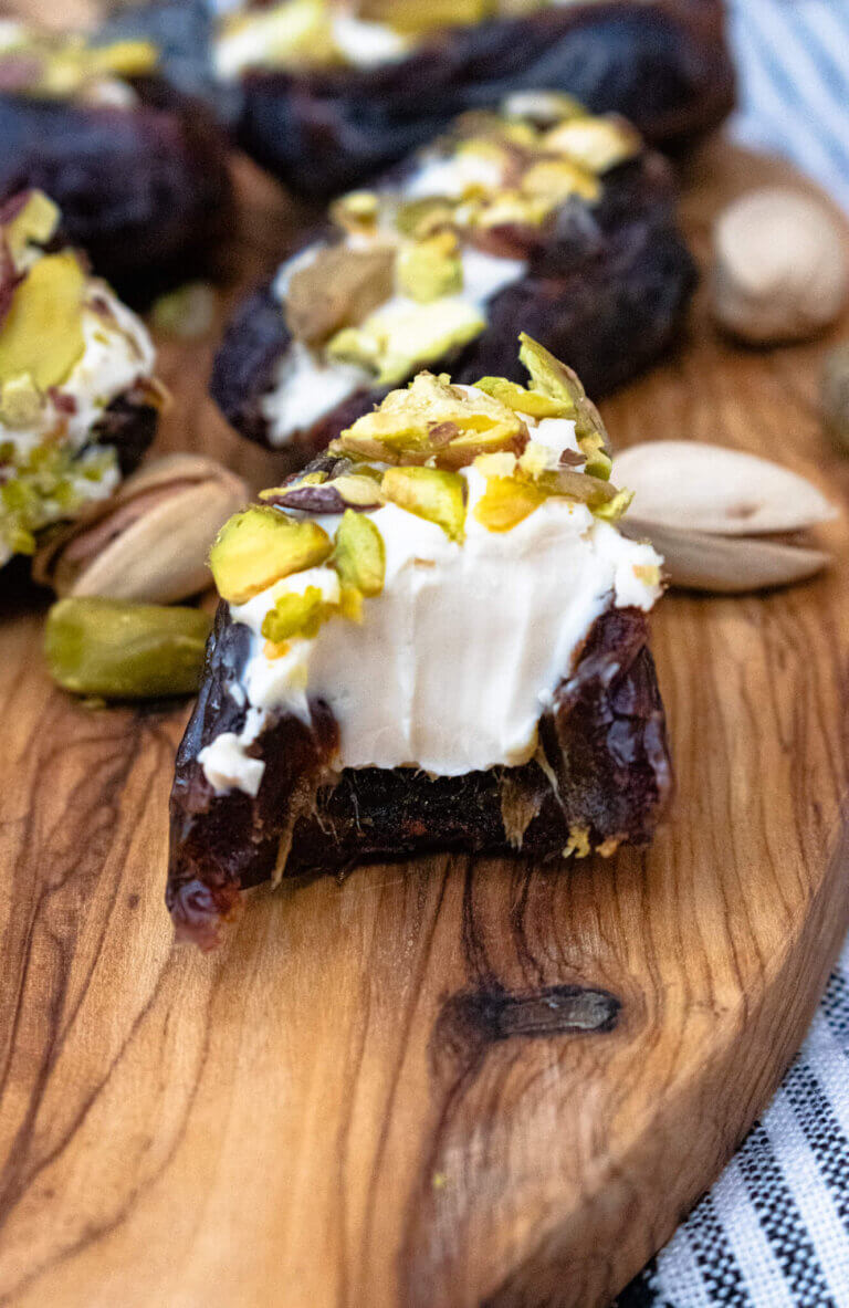 Stuffed Dates with Cream Cheese and Pistachios - The Michigan Dietitian