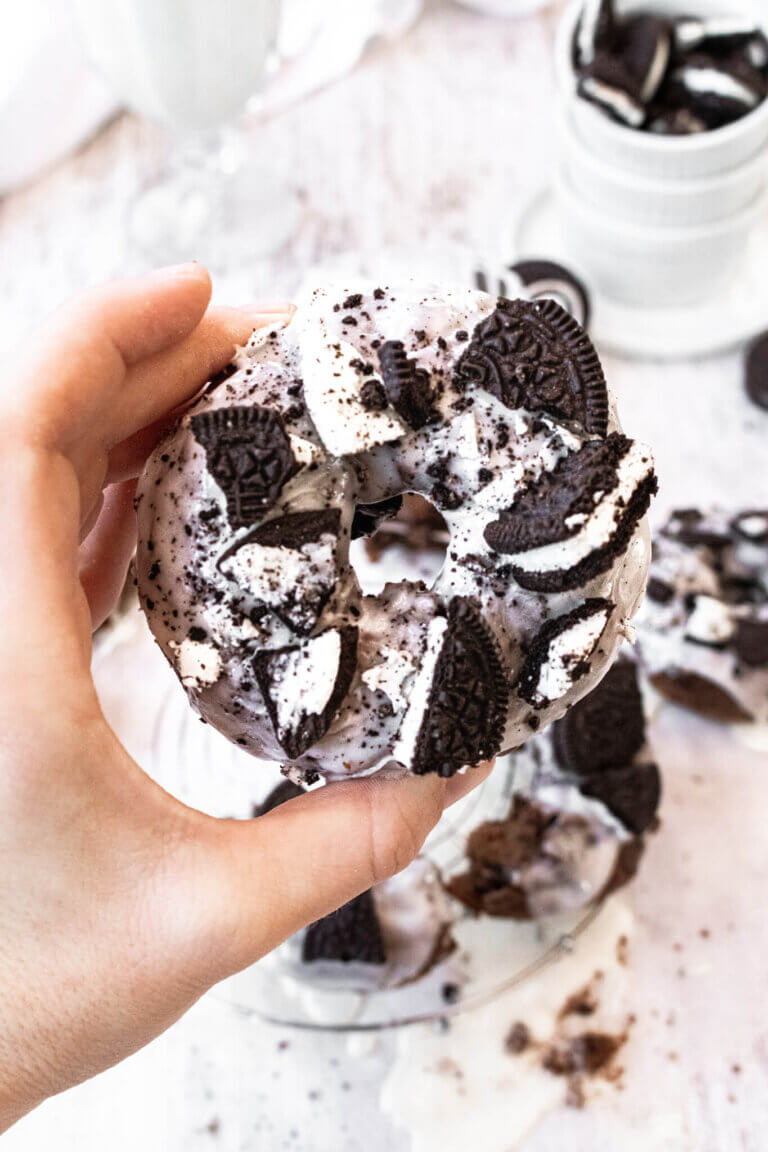 Mouthwatering and Moist Baked Oreo Donut Recipe - The Michigan Dietitian