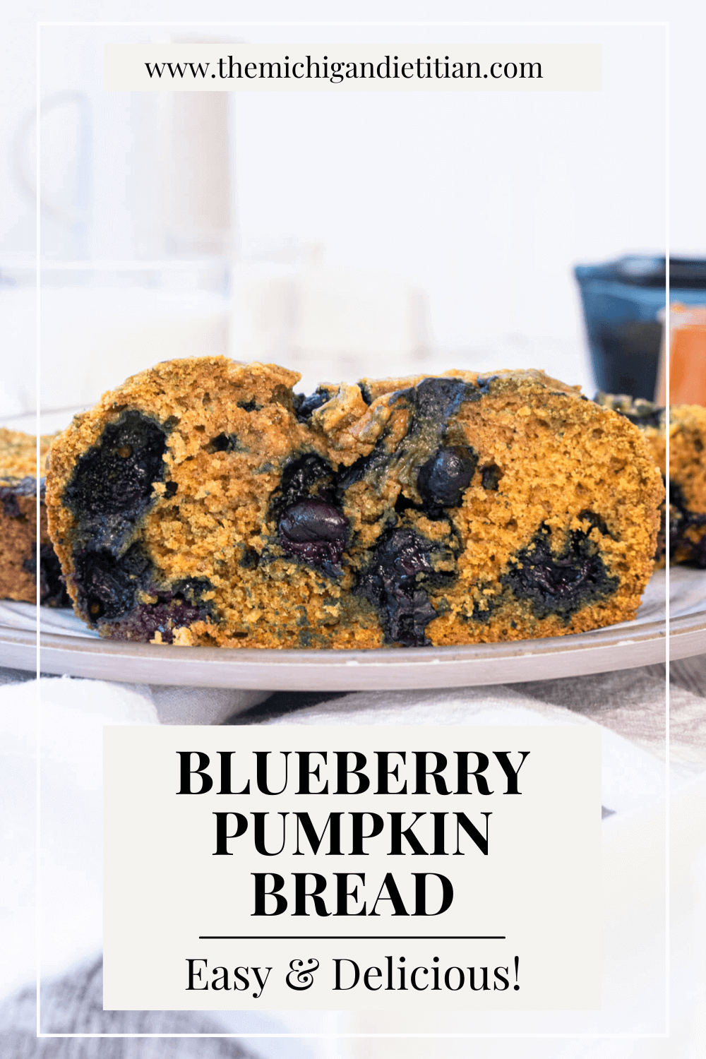 Easy Blueberry Pumpkin Bread - The Michigan Dietitian